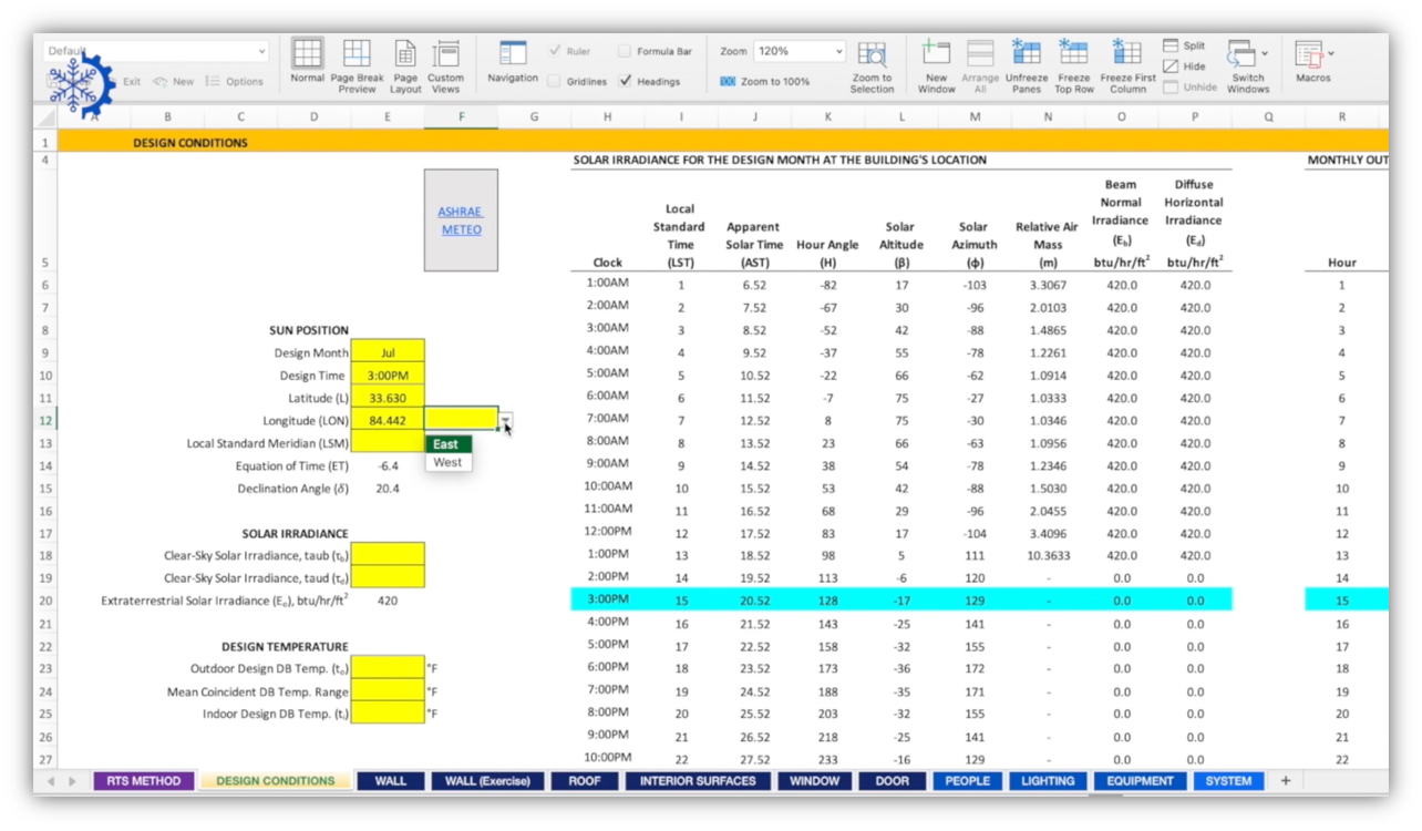 RTS Cooling Load Calculation Course